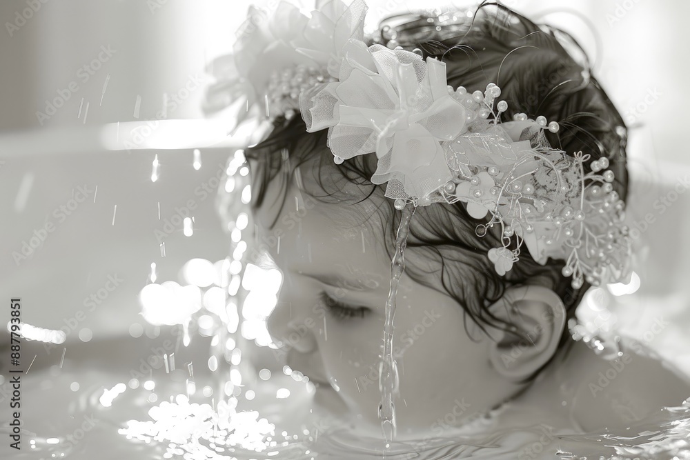Subject for spiritual initiation: baby baptism in church, newborn ...