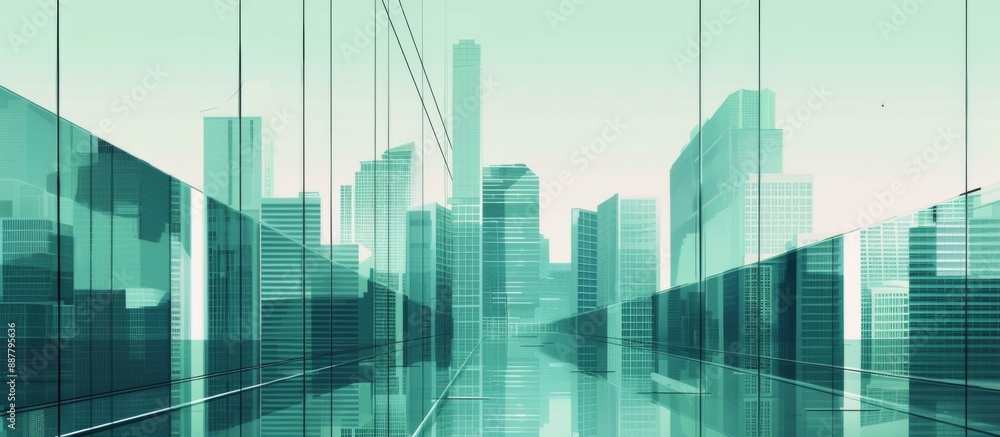 Abstract Vector Illustration, Futuristic green Urban city Landscape ...