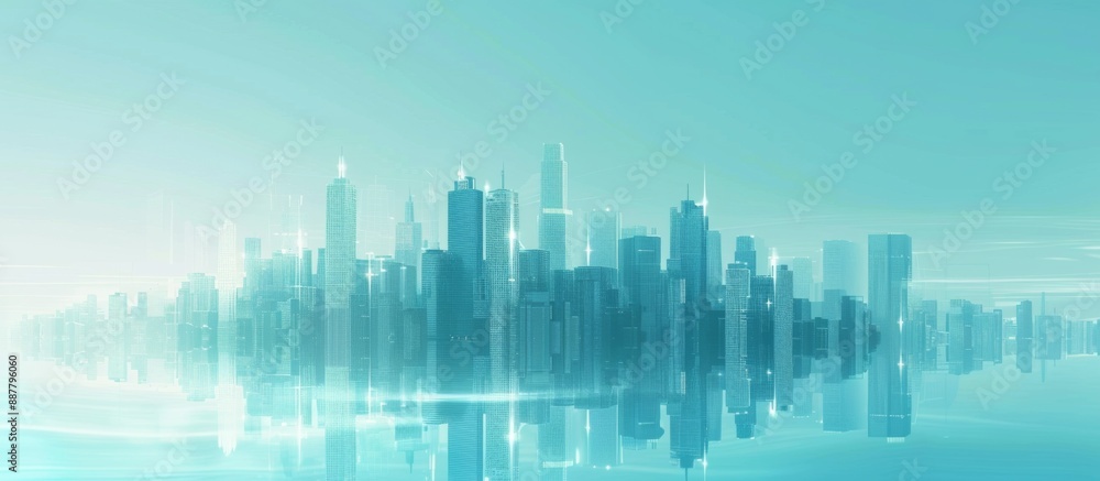 Abstract Vector Illustration, Futuristic green Urban city Landscape ...