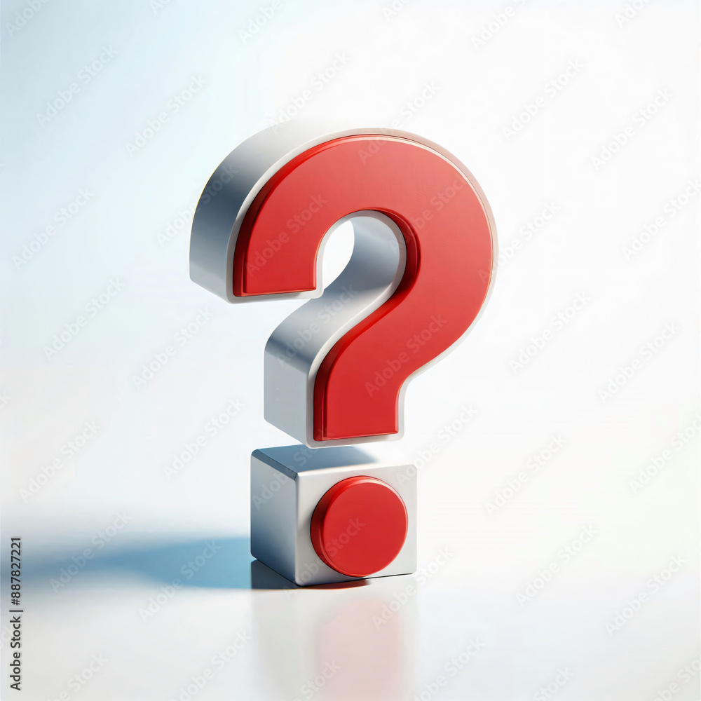 Red and white 3D question mark with copy space text, a perfect graphic ...