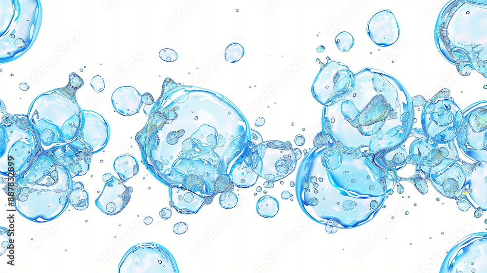 Water splash and rain drops glass isolated on a transparent background ...