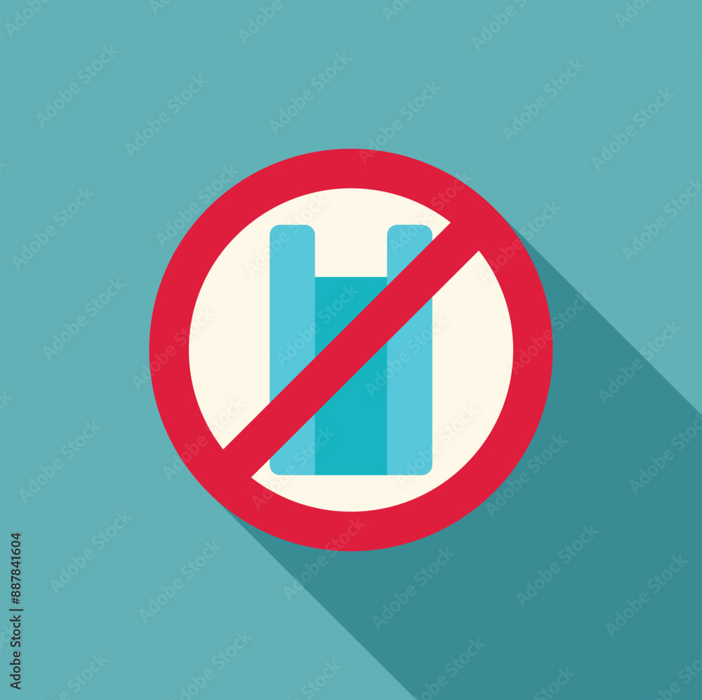 Red forbidden sign crossing out a plastic bag, representing the fight ...