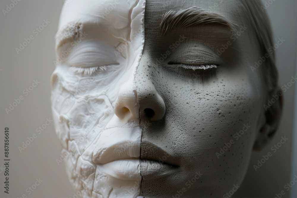 3D Printed Human Face wallpaper concept design, 3D visionary Identity ...