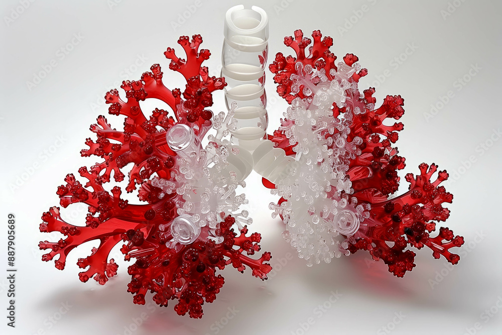 Human lungs, with delicate alveoli expanding and contracting with each ...