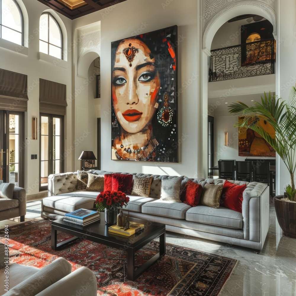 High-end art collection displayed in a beautifully designed home ...