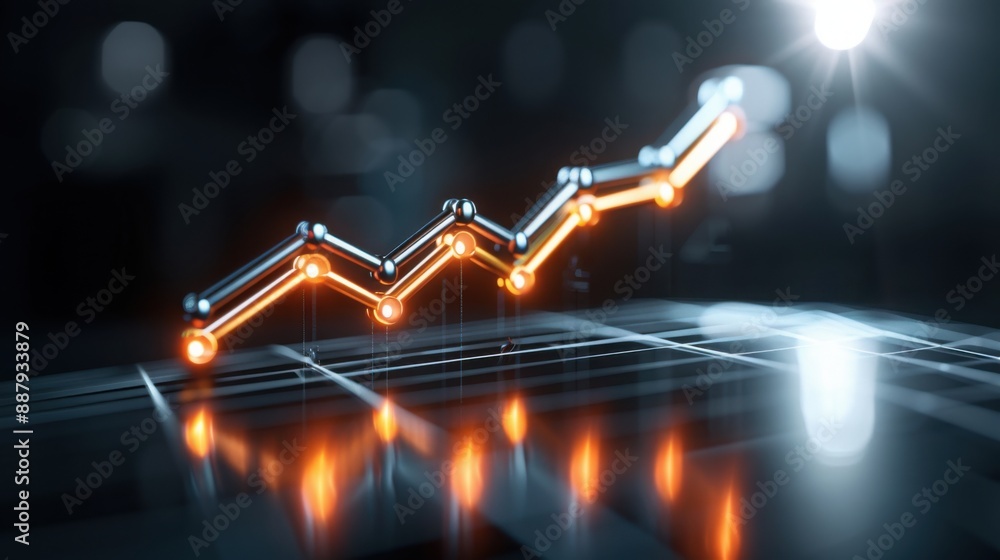 Modern line graph showcasing economic growth with minimalist design and ...