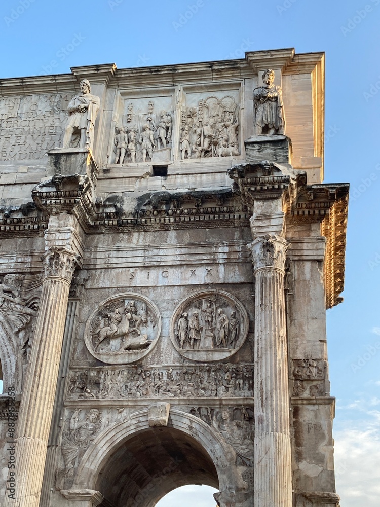 The Arch of Septimius Severus in the Roman Forum, with its three ...