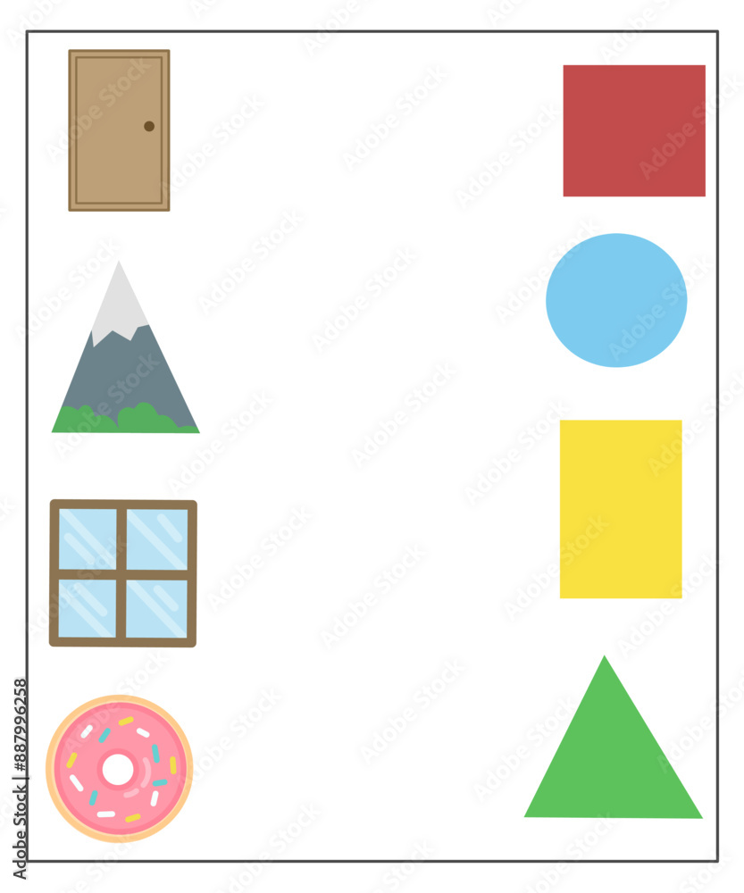 Matching shapes activity for kids, find the correct shape worksheet ...