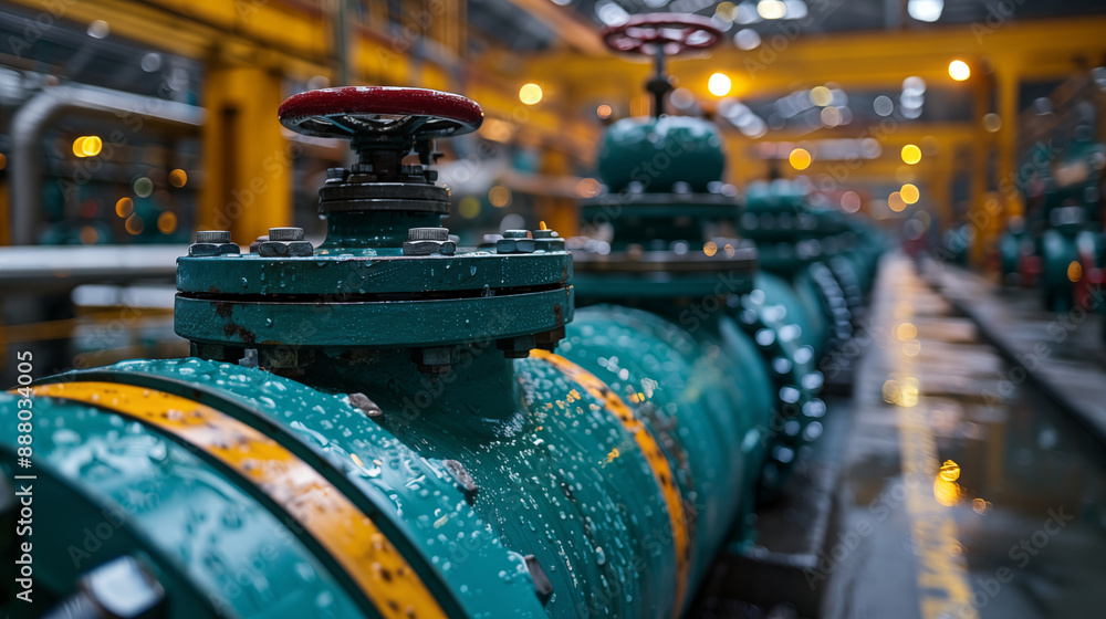 Industrial water transfer pipe with connection wheels and volume ...