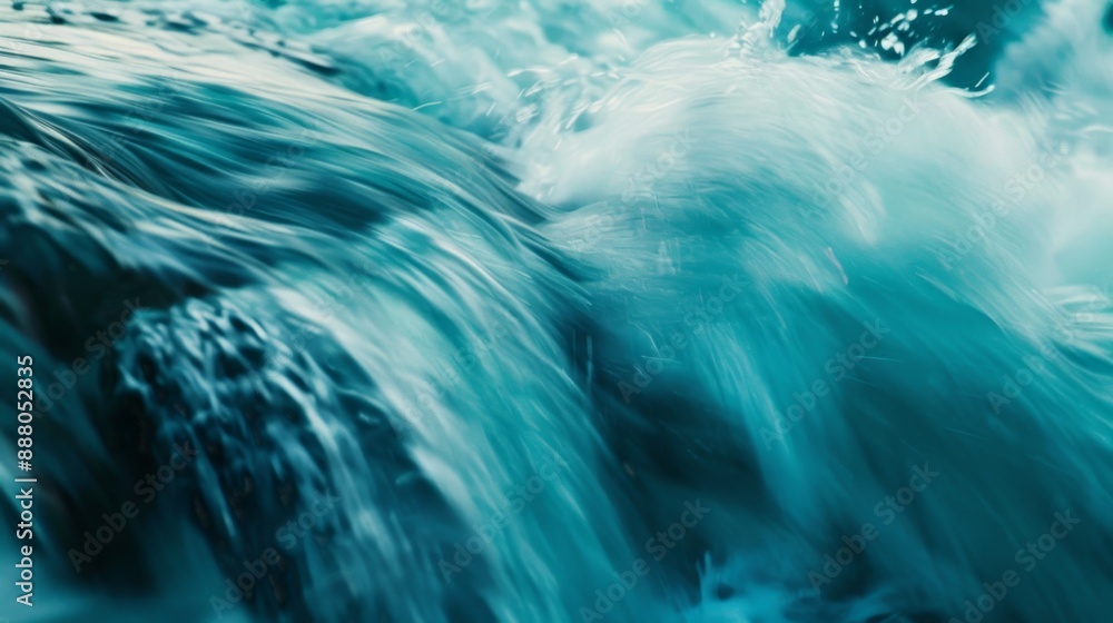 26060410 81 A blurred photograph of flowing water, captured in shades ...