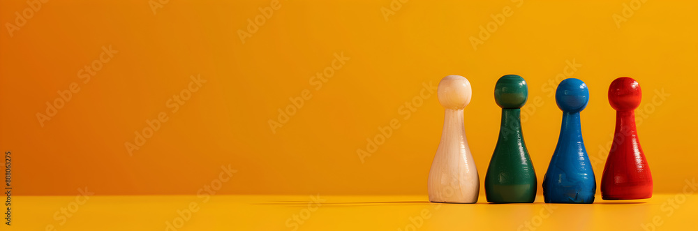 Online team building games web banner. Group playing online team ...