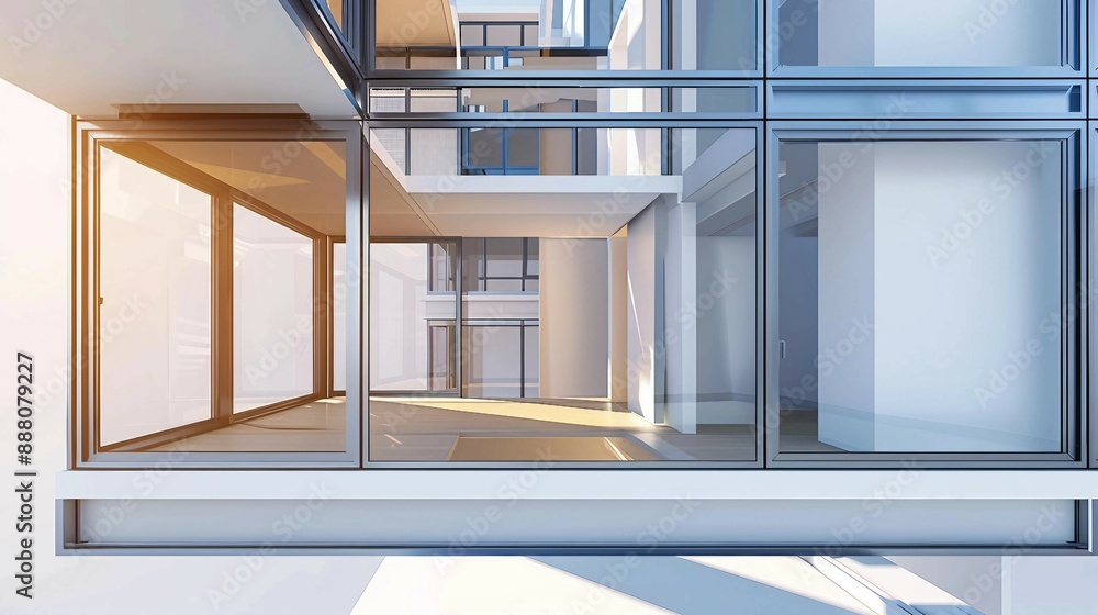 Isometric Cross Section of PVC Window Pane with Wood Grain Lamination ...