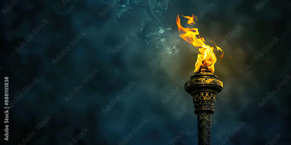 The Torch of Liberty: A solitary torch, its flame flickering against a ...
