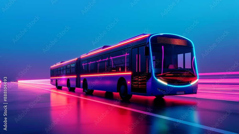 A modern smart city transit system with interactive digital route ...