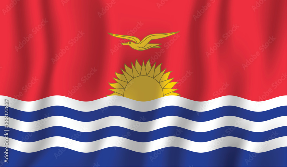 Realistic Kiribati national flag perfect color, scale, and proportion ...