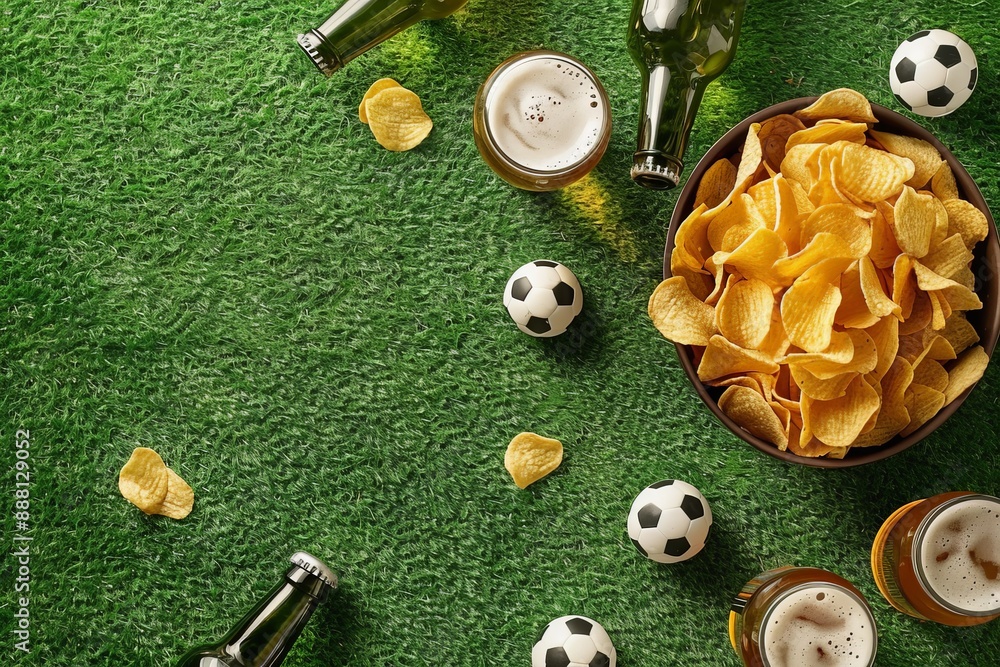 This stunning UHD 4K photograph showcases a football-themed snack ...