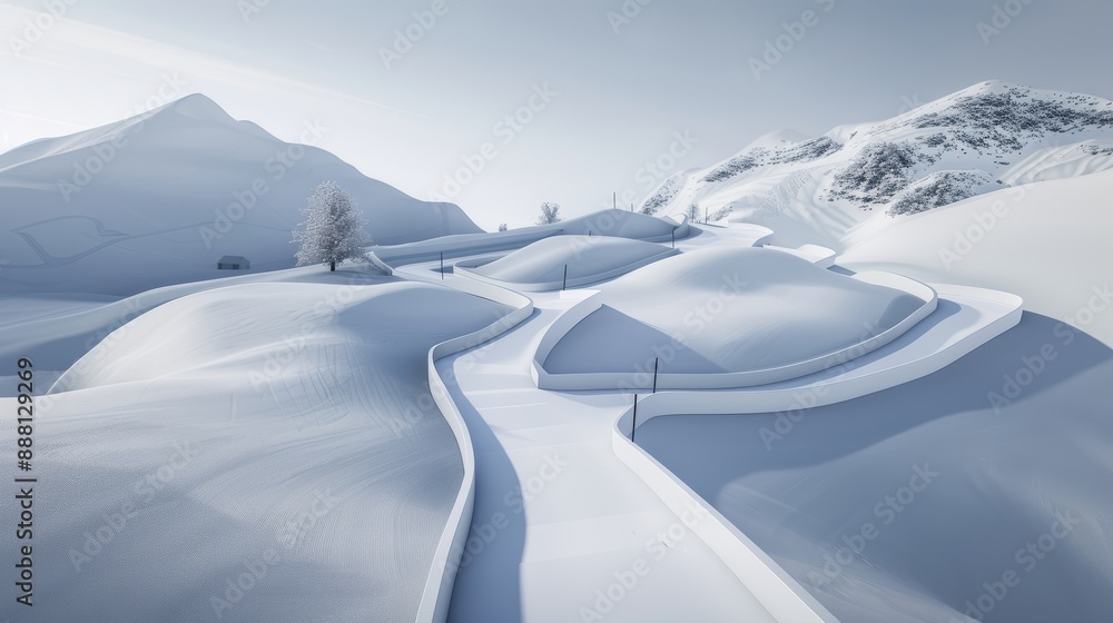 An innovative skiing resort with interactive digital trail maps and ...
