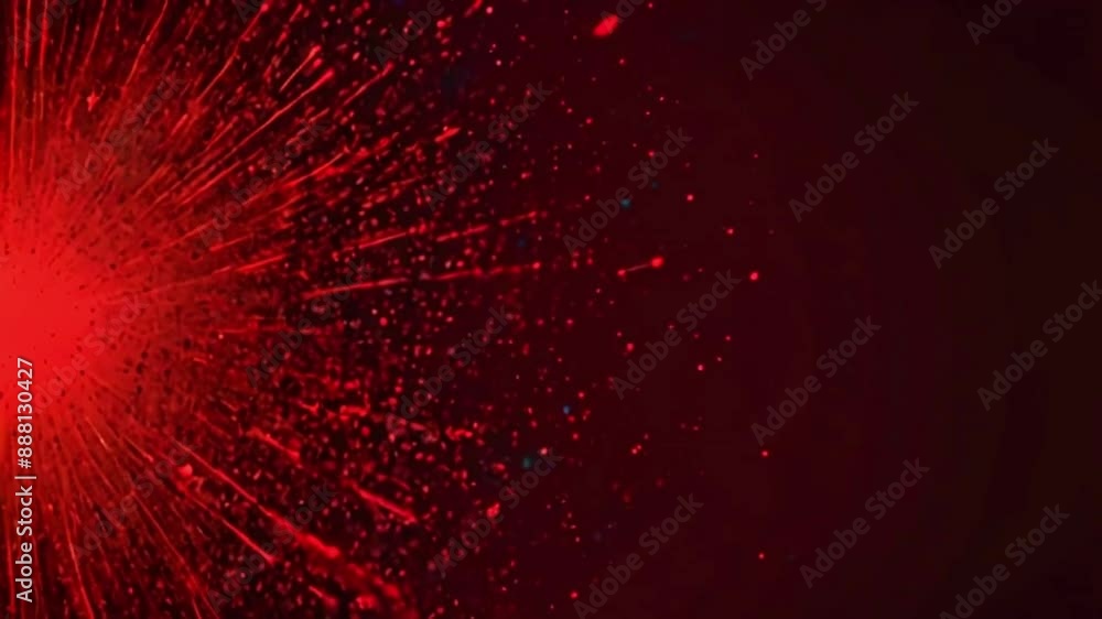 A dark red gradient background with glowing particles that move gently ...