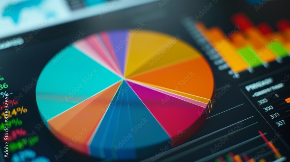 A visual comparison of pie charts showing different market shares on a ...