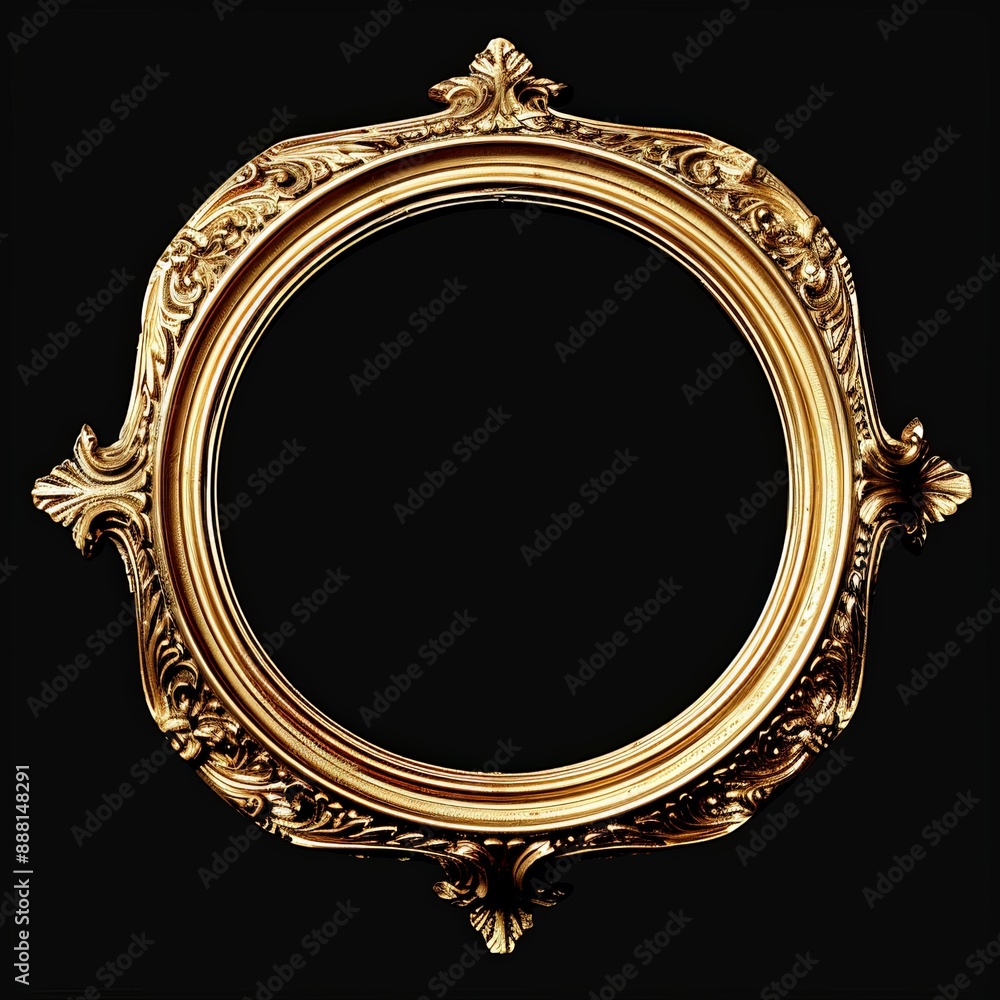 This vintage gold frame, with its unique curved design, is a testament ...