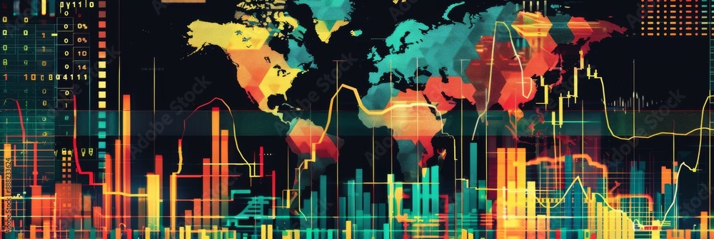 ภาพประกอบสต็อก Comprehensive Financial Concept Map: Detailed GDP Growth ...