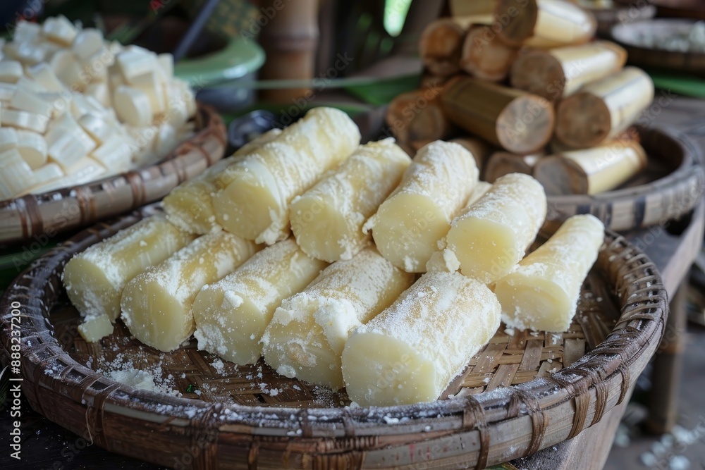 Getuk snack is common in Central and East Java made by boiling peeled ...