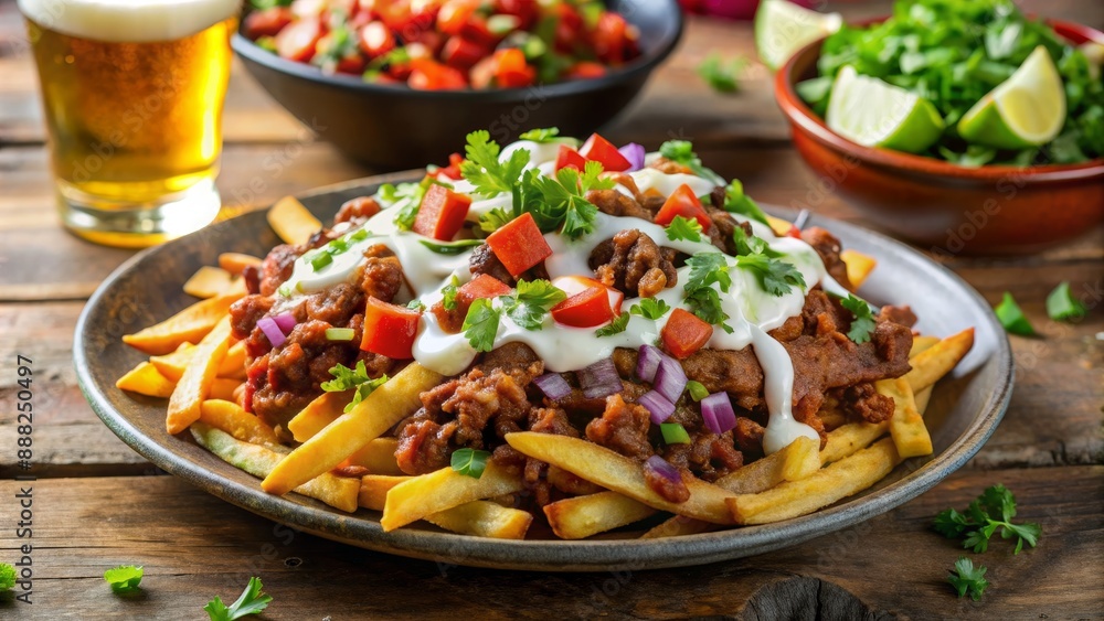 Chili Cheese Fries with Toppings, Beer, and Sides, chili cheese fries ...