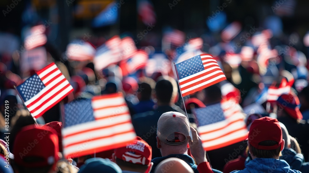 cold tones, Background blur of crowd at political rally in the United ...