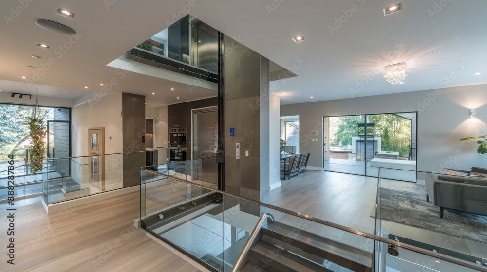 contemporary suburban home with an architectural focus on vertical ...