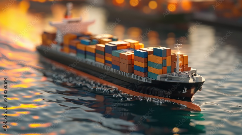 Ð¡argo ship with containers. The global logistics and marine industry ...