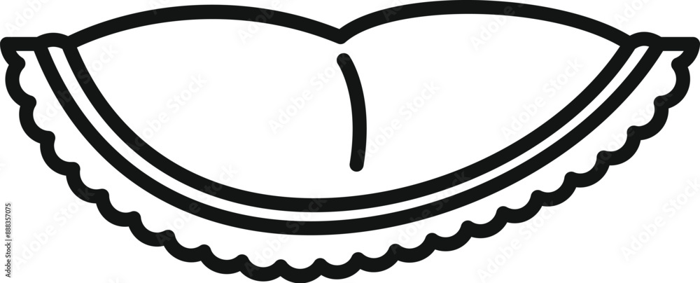 Simple line art of a durian fruit cut in half, showing the seeds inside ...