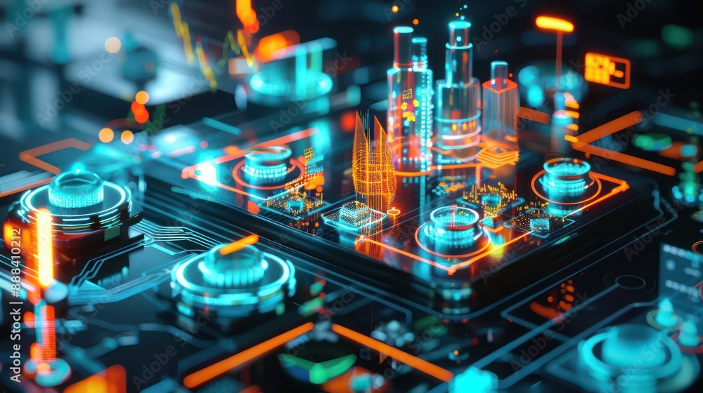 Digital visualization of a corporate investment portfolio analysis ...