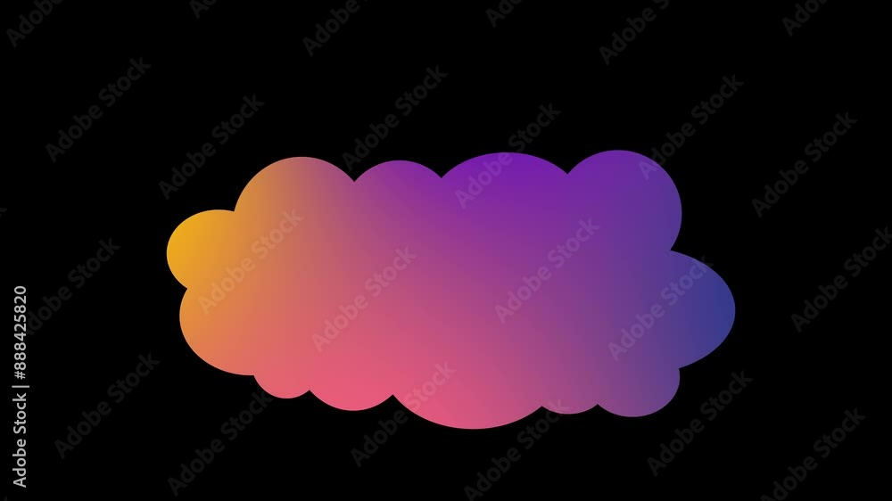 Cloud transforming and changing shapes then dividing into particles and ...