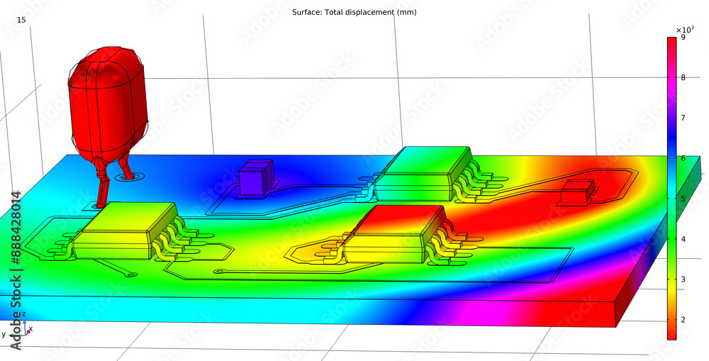 Computer 3d modeling of printed circuit board of electronic device ...