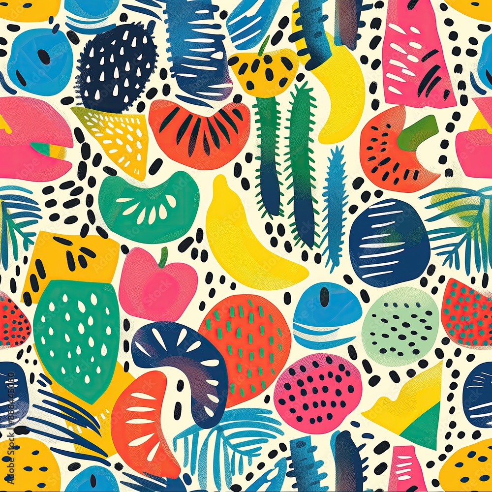 Tropical Fun Summer Pattern Wallpaper Design, Wrapping Paper Concept ...