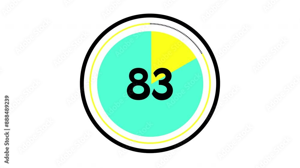 Countdown timer from 100 to 0 seconds. Modern flat design of countdown ...