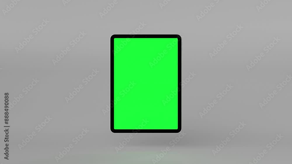 Tablet computer rotation animation with green screen. Animated modern ...
