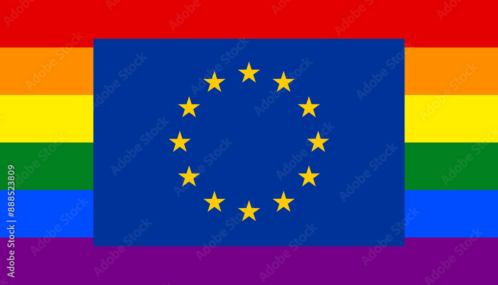 flag of Europe EU as rectangle blue with yellow stars, European Union ...