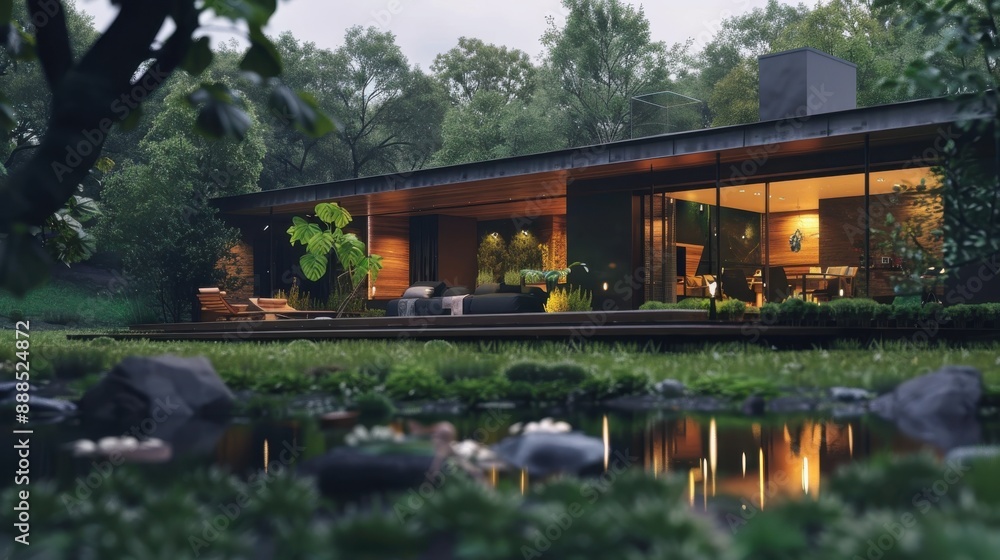 Innovative home building, detailed modern design, realistic setting ...