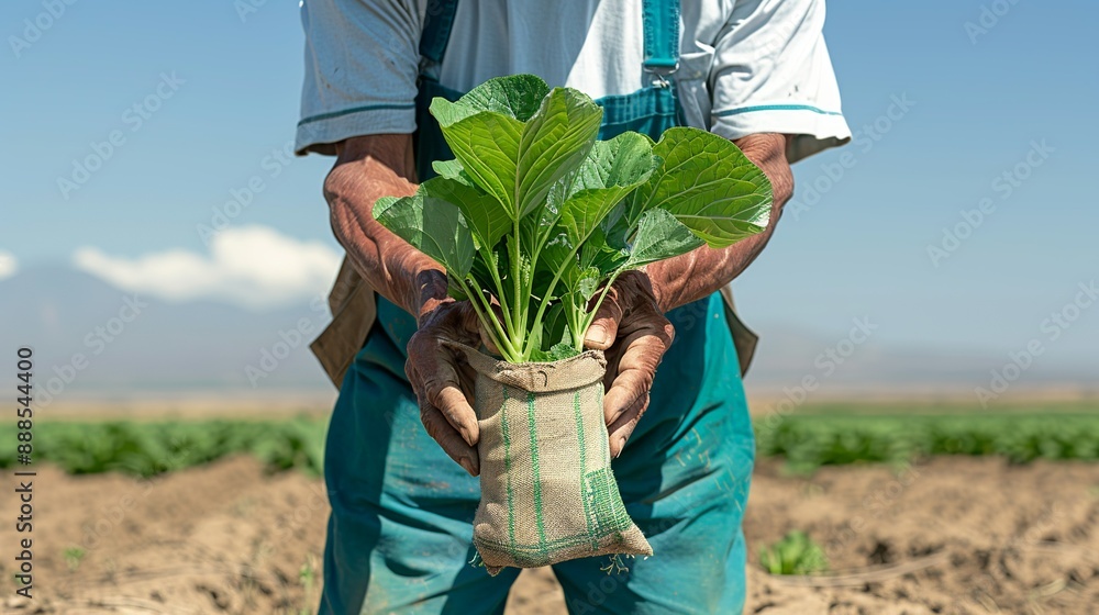 Engaging image showcasing farmers practicing water-efficient irrigation ...