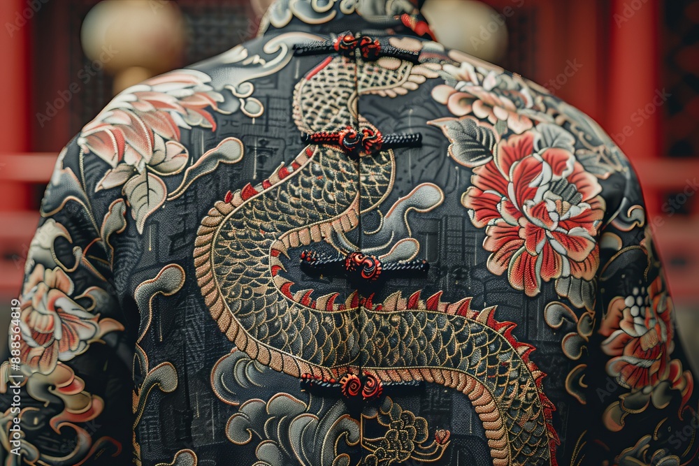 Dragon tattoo on a mans back symbolizing strength and power Stock ...