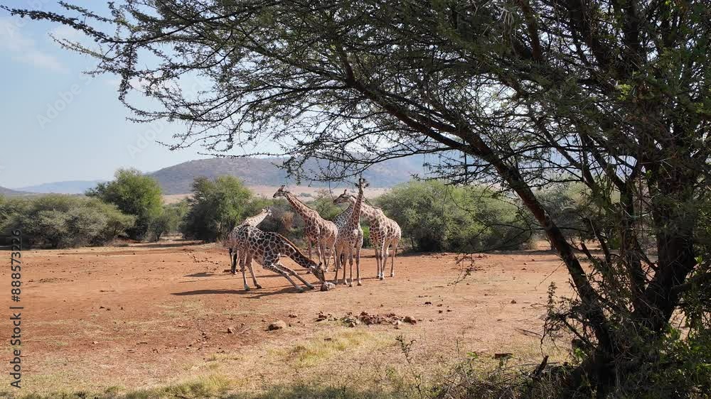 Wild Giraffes At Rustenburg North West South Africa. African Big Five ...