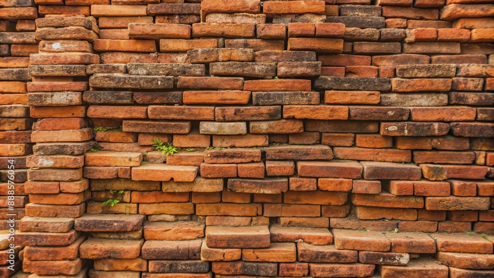 Red brick blocks with textured surface found at ancient sites in ...