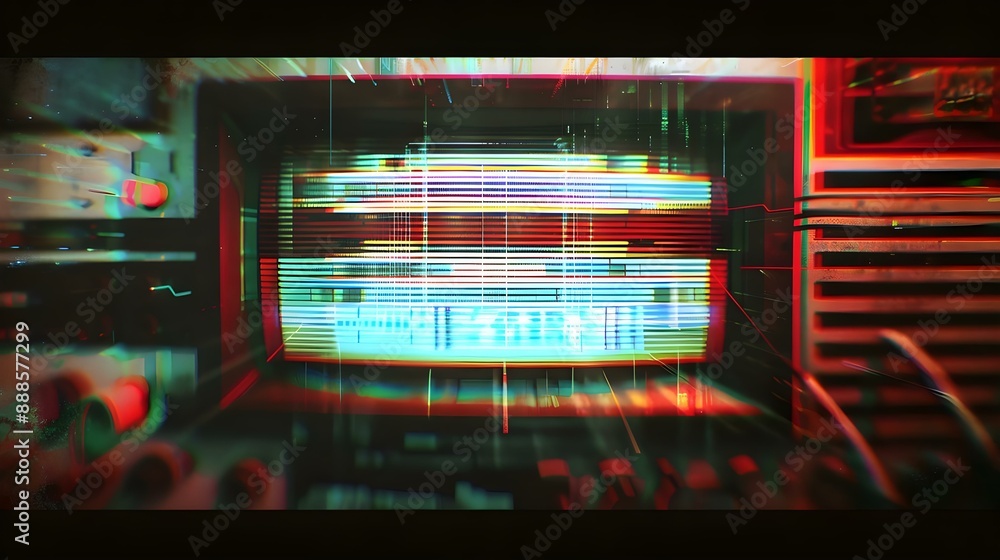 Retro VHS scanlines and TV static noise overlay pattern Stock Photo ...