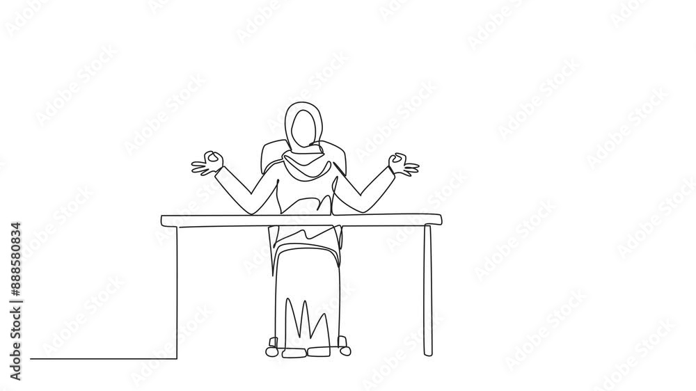 Animated self drawing of single continuous line drawing Arab woman ...