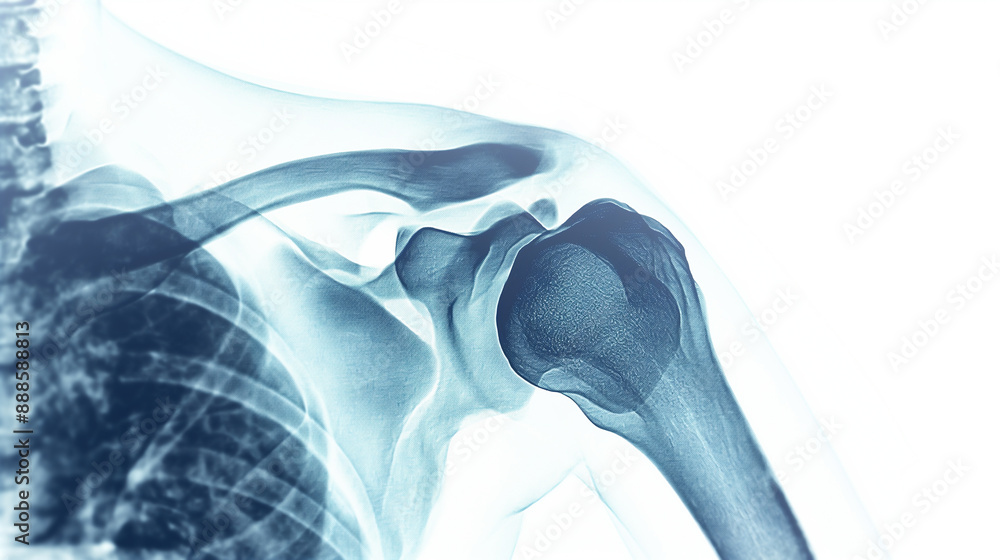 An X-ray image of a shoulder reveals the bone structure in striking ...