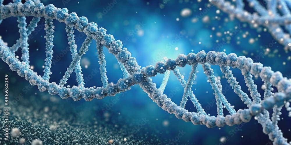 Double helix DNA strands structure with base pairs and sugar phosphate ...