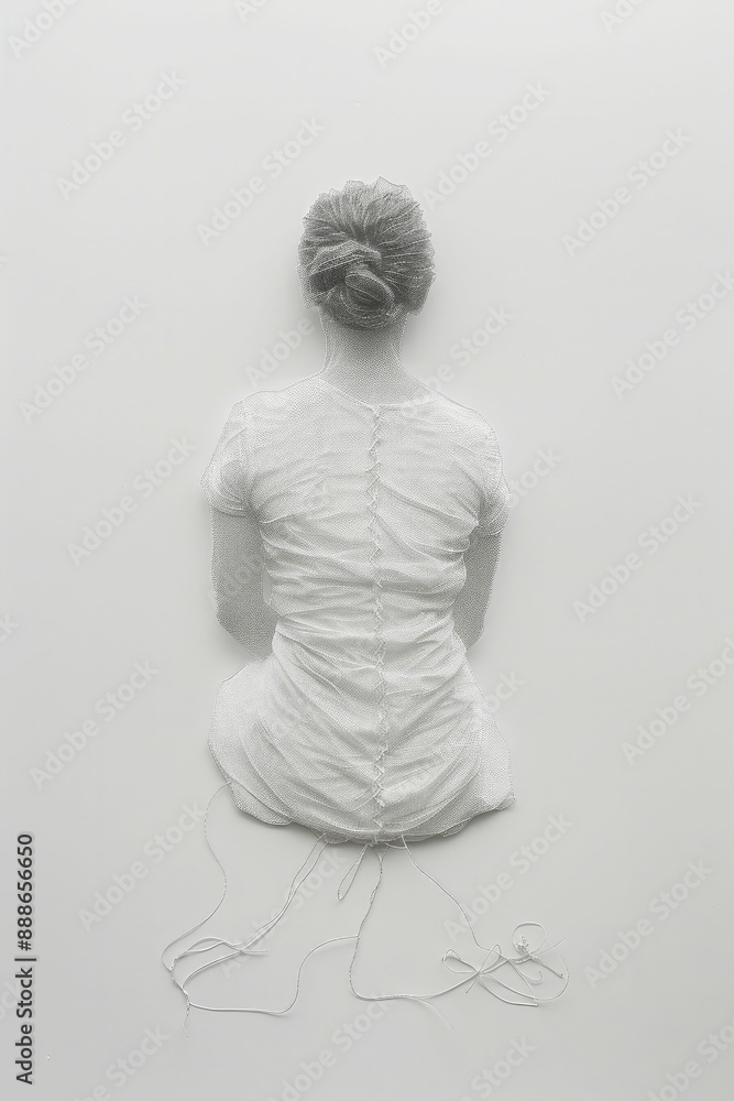 Subtle female outlines, highlighting intricate and subtle depictions of ...