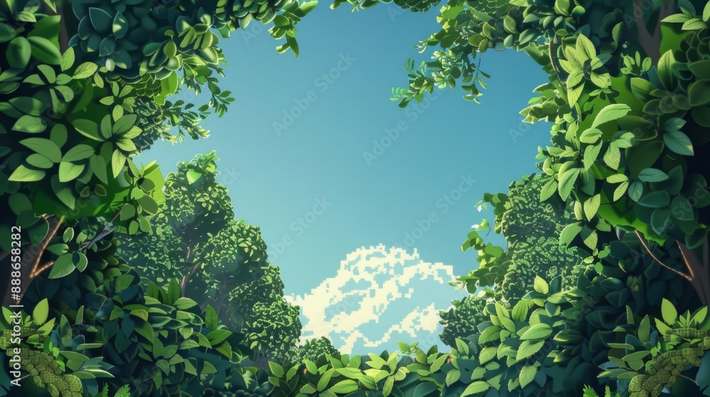 Digital Pixel Rainforest with Lively NPCs - Vibrant 2D Glitch Art ...