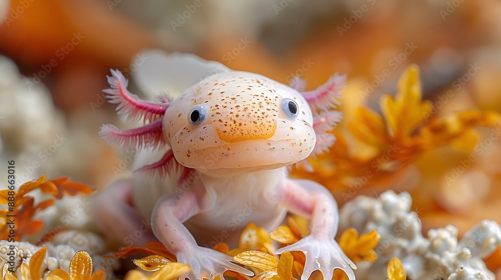 Axolotl Ambystoma mexicanum unique salamander of Mexican lakes ...